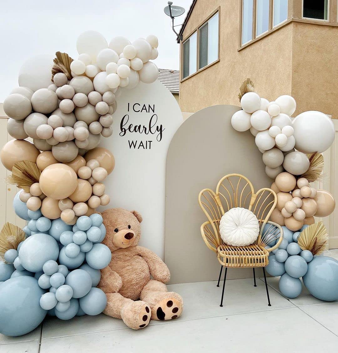 Dusty Blue Balloons Double Stuffed Blue Balloon Garland Pastel Blue Balloons Different Sizes 18In 12In 5In Latex Slate Blue Balloon Arch Kit For Birthday Baby shower Gender Reveal Neutral Party