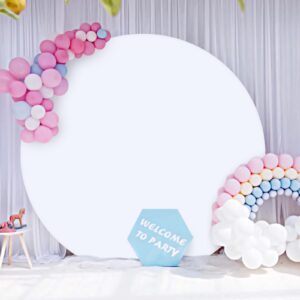 Outpain 6.5FT White Round Arch Backdrop Cover for 6.5FT/6.6FT Circle Arch Stand Wrinkle Resistant White Circle Arch Backdrop Cover for Wedding, Birthday, Baby Shower Decorations