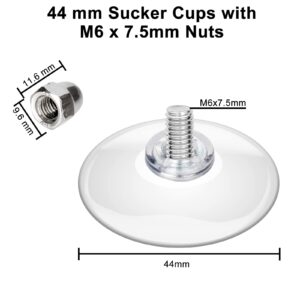 AccEncyc 12 Pack Suction Cup with Screws 1.7" Plastic Suction Pads Clear PVC Sucker Pads with M6 Screw Nut Extra Strong Adhesive Glass Suction Holder