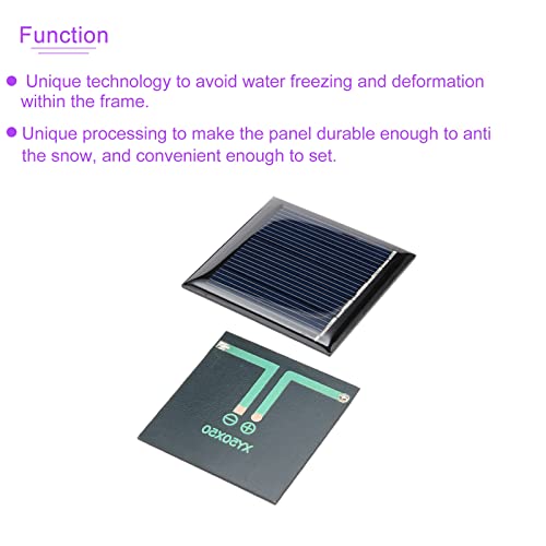 DMiotech 5 Pack 2.5V 100mA 50mm x 50mm Mini Solar Panel Cell for DIY Electric Power Project