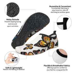 Outdoor Beach Water Shoes Monarch Butterflies Flying Shades Barefoot Shoes Aqua Pool Socks for Swim Surf Yoga