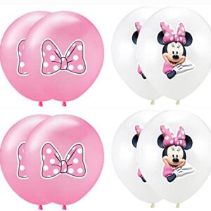 18pcs Minnie Mickey Mouse Birthday Party Balloons, Minnie Mickey Mouse Party Balloons Kids Party Supplies Decorations Favors (Balloons 18pcs)