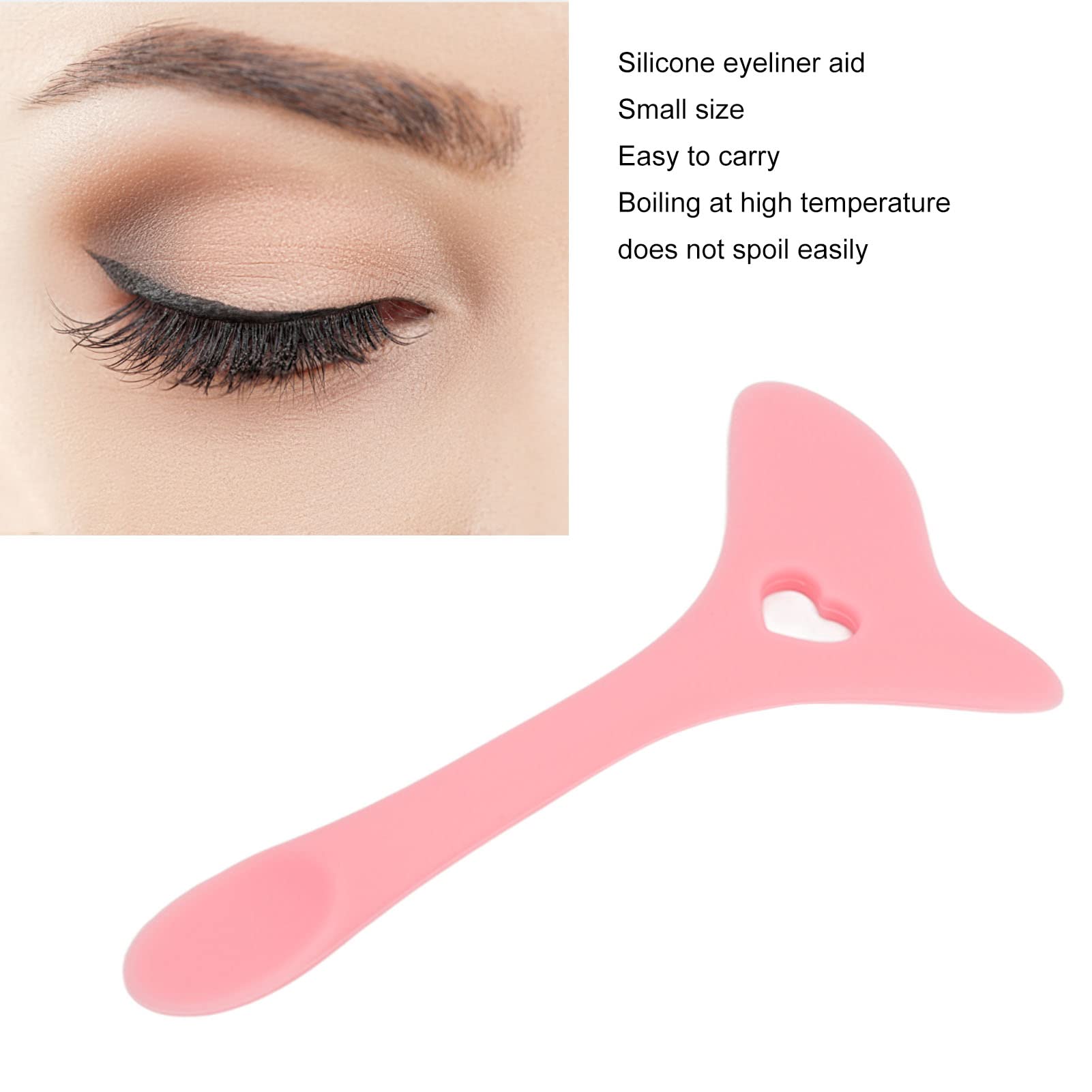 Eyeliner Stencils Aid Tool, Portable Reusable Silicone Eyeliner Winged Aid Tool Highly Efficient Elastic Soft for Travel for Makeup Artists Pink