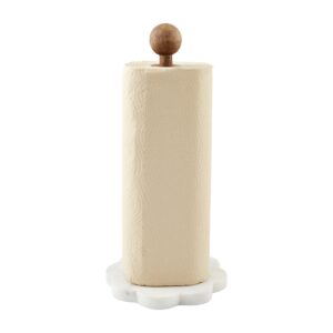 mud pie paper towel holder, 13" x 6.5" dia, white