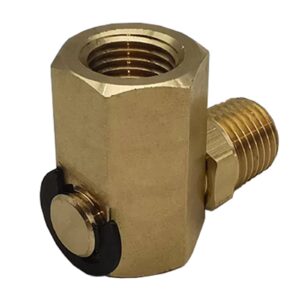 50310 swivel joint for air hose reel 1/4'' fpt * 1/4'' mpt 90 deg swivel fitting, 5/16-18g male/female