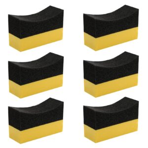 unlorspy 6 pcs tire applicator dressing shine sponge, tire dressing applicator pads, color polishing sponge for car glass, painted steel & porcelain