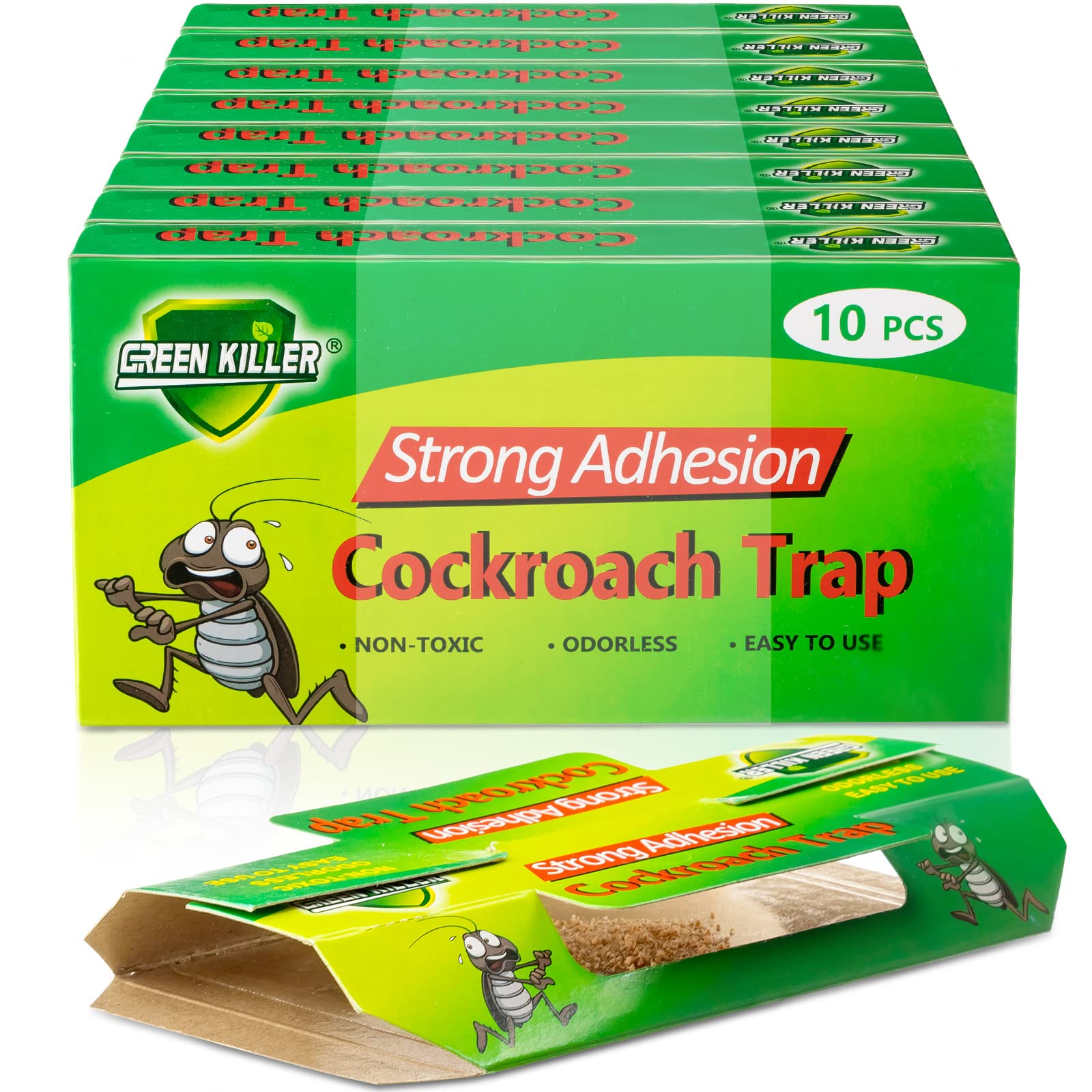 Qualirey Roach Killer Indoor Sticky Roach Traps Glue Cockroach Killer Infestation Home Cockroach Trap for Indoor Home Pest Bug Insect Control 8.66 x 7.6 Inch(80 Pcs)