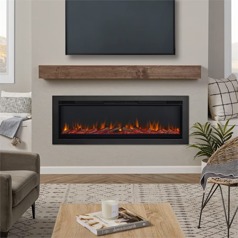 Real Flame 65" Wall- Mount or Recessed Electric Fireplace Insert by Real Flame