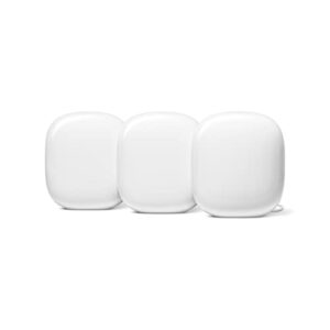 google nest wifi pro - 6e - reliable home wi-fi system with fast speed and whole home coverage - mesh router - 3 pack - snow