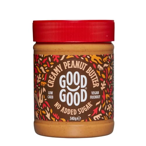 GOOD GOOD Creamy Peanut Butter Keto Friendly - Low Carb & No Added Sugars - Vegan - No Palm Oil or Preservatives - Non-GMO - 12 oz / 340g (Pack of 1)