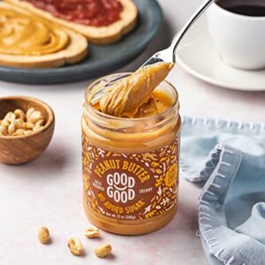 GOOD GOOD Creamy Peanut Butter Keto Friendly - Low Carb & No Added Sugars - Vegan - No Palm Oil or Preservatives - Non-GMO - 12 oz / 340g (Pack of 1)