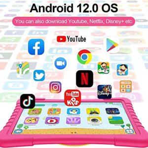 NORTH BISON Kids Tablet, 10 inch Tablet for Kids 64GB ROM+512GB Expand Android Tablets, Tablet APP Preinstalled & Parent Control Kids-Pink