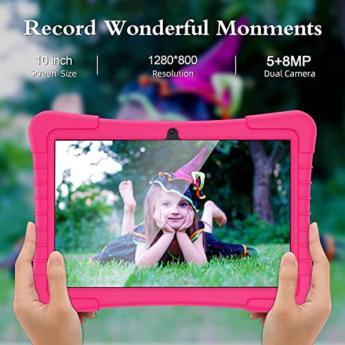 NORTH BISON Kids Tablet, 10 inch Tablet for Kids 64GB ROM+512GB Expand Android Tablets, Tablet APP Preinstalled & Parent Control Kids-Pink