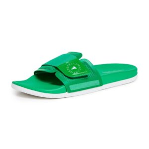 adidas by Stella McCartney Women's Slides, RichGreen/RichGreen/White, 7.5 Medium US