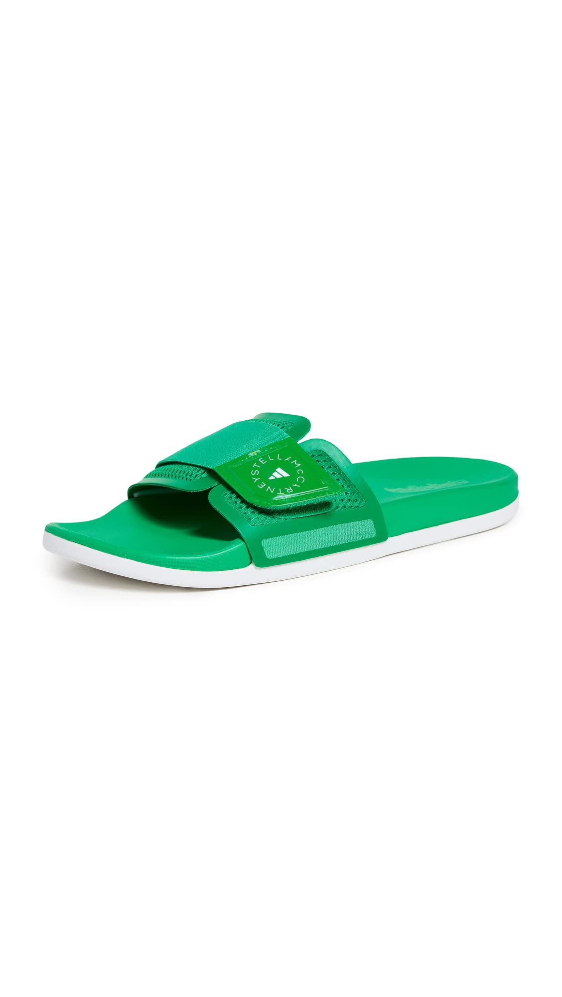 adidas by Stella McCartney Women's Slides, RichGreen/RichGreen/White, 7.5 Medium US