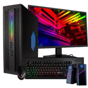 hp elitedesk 800g1 small rgb desktop computer (sff) | quad core intel i5 (3.2ghz) | 16gb ddr4 ram | 500gb ssd + 1tb hdd | 5g-wifi + bluetooth | windows 10 pro | 24in monitor | rgb desk kit (renewed)