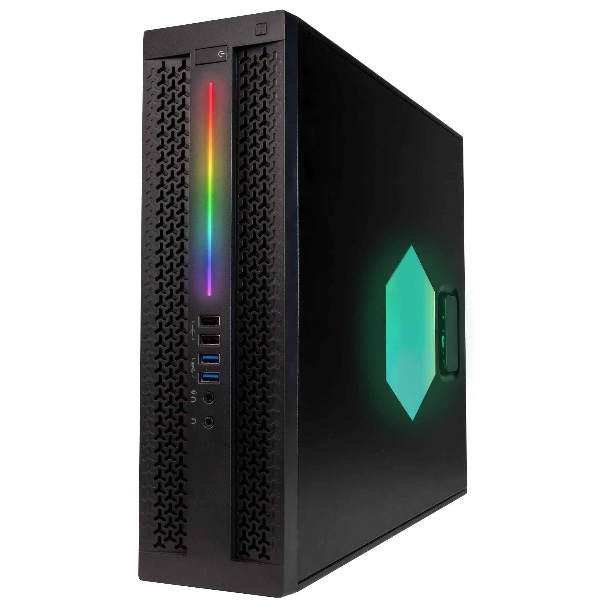 HP EliteDesk 800G1 Small RGB Desktop Computer (SFF) | Quad Core Intel i5 (3.2GHz) | 16GB DDR4 RAM | 500GB SSD + 1TB HDD | 5G-WiFi + Bluetooth | Windows 10 Pro | 24in Monitor | RGB Desk Kit (Renewed)