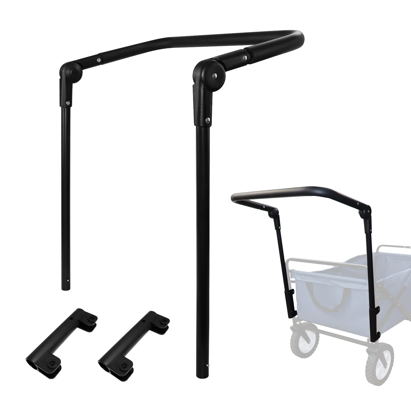 VOONKE Wagon Handle,Trolley Handle for Folded Wagon with Square Frame Wagon Folding Push Handle for Camping Wagon Stroller Attachment Compatible(not Included Wagon)