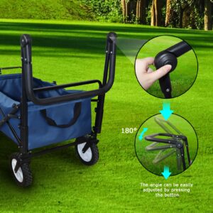 VOONKE Wagon Handle,Trolley Handle for Folded Wagon with Square Frame Wagon Folding Push Handle for Camping Wagon Stroller Attachment Compatible(not Included Wagon)