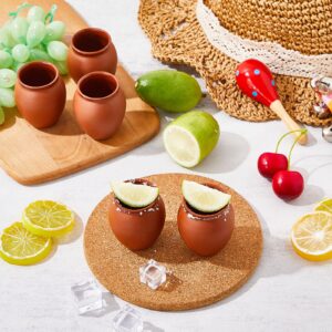 12 Set 2 oz Cantaritos De Barro Mini Cantaritos Shooters Pottery Mini Patron Tequila Bottles Jarritos De Barro Mexicanos Taco Tuesday Cocktail Cups Cute Shot Glasses for Tequila Margaritas Mojitos