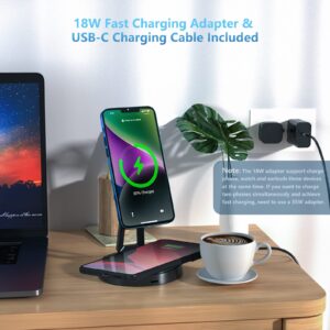 Wireless Charger for Samsung, 3 in 1 Fast Wireless Charging Station for Samsung Galaxy S22/S21/S20/Note 20 Series, Mag-Safe Charging Stand/Dock for Galaxy Watch 5/5 Pro/4/3, Galaxy Buds+/Live