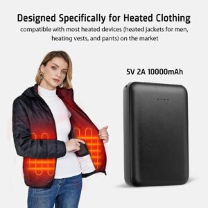 Lyzuepely Heated Vest Battery Pack Power Bank 10000 mAh for Heated Jacket Heating Electric Vest Coat Hoodies for Man for Women