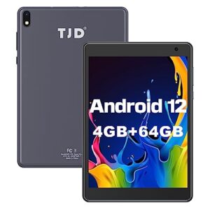 android 12 tablet 7.5 inch, tablets computer 64gb storage 512gb expandable, quad-core processor, ps fhd 1440x1080 resolution display, google gms certified smart tablet/wifi (gray)