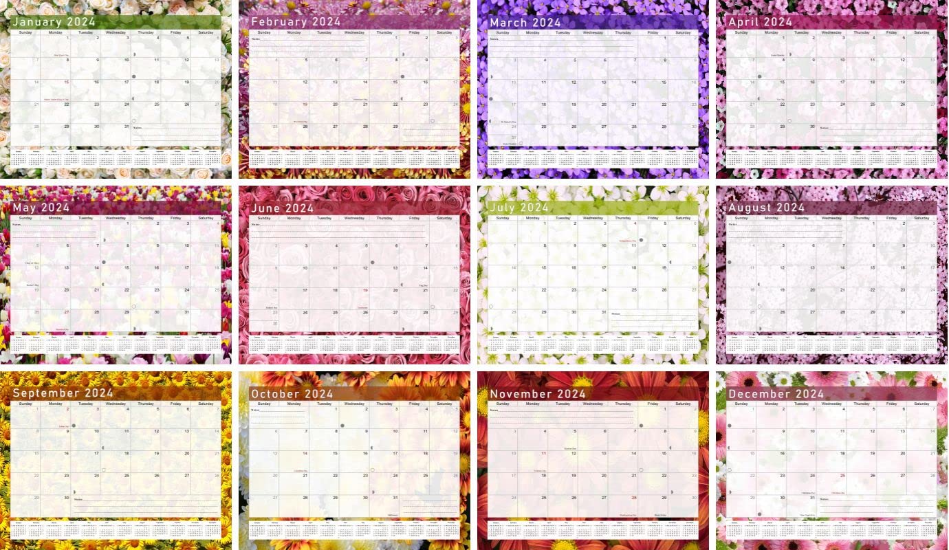 2024 Monthly Desktop/Wall Calendar/Planner - Habit Tracker - Daily, Weekly & Monthly Goal Motivational Habit Tracking Journal Inspirational - (Edition #023)