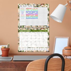 2024 Monthly Desktop/Wall Calendar/Planner - Habit Tracker - Daily, Weekly & Monthly Goal Motivational Habit Tracking Journal Inspirational - (Edition #023)