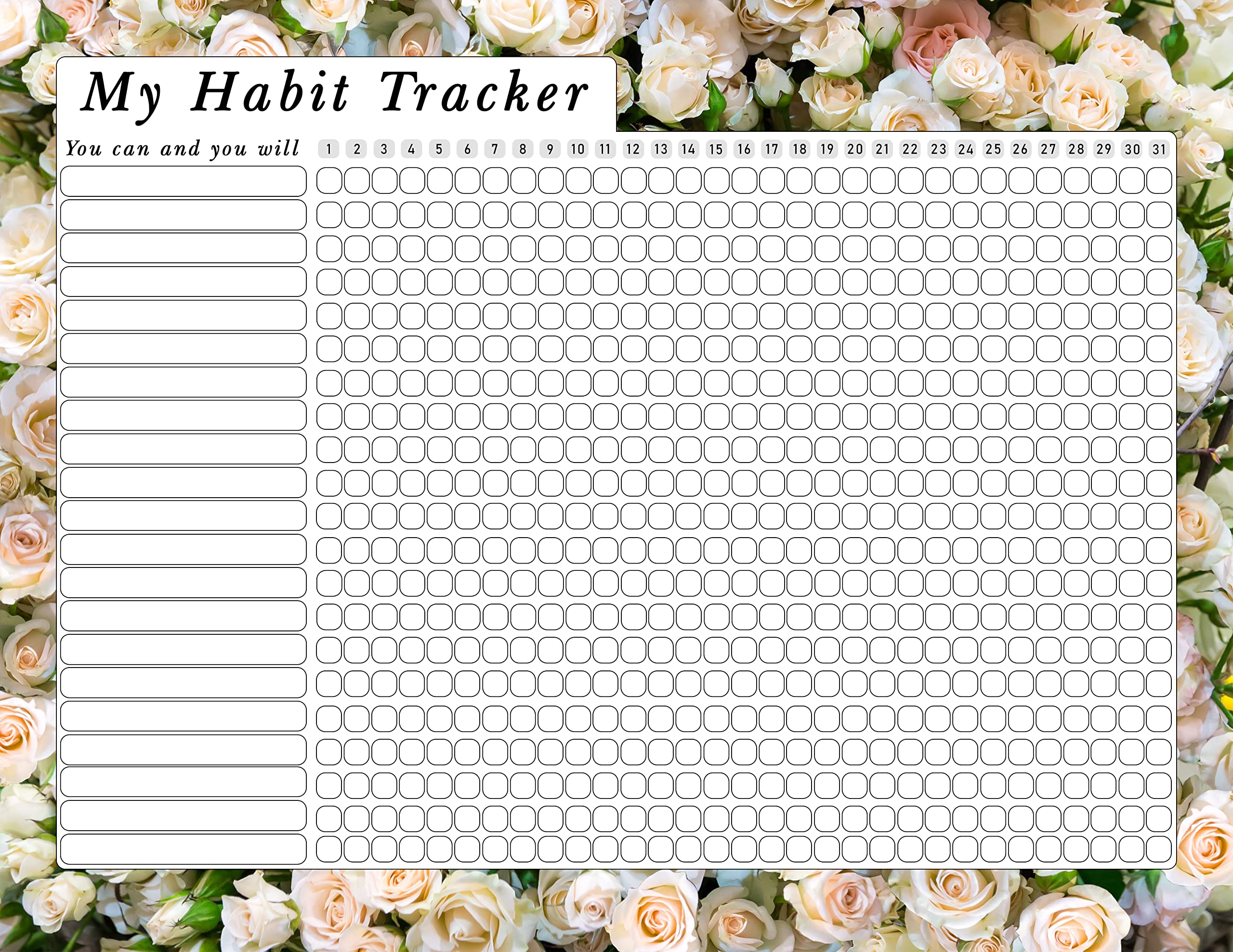 2024 Monthly Desktop/Wall Calendar/Planner - Habit Tracker - Daily, Weekly & Monthly Goal Motivational Habit Tracking Journal Inspirational - (Edition #023)