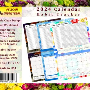 2024 Monthly Desktop/Wall Calendar/Planner - Habit Tracker - Daily, Weekly & Monthly Goal Motivational Habit Tracking Journal Inspirational - (Edition #023)