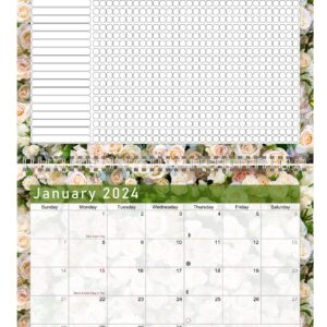 2024 Monthly Desktop/Wall Calendar/Planner - Habit Tracker - Daily, Weekly & Monthly Goal Motivational Habit Tracking Journal Inspirational - (Edition #023)