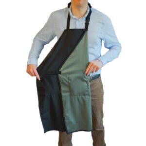 waterpoof apron for men and women - 2 pockets - 35" multi purpose work aprons for dishwashing, dog grooming, cleaning - heavy duty plastic dishwasher apron - perfect water resistant kitchen apron