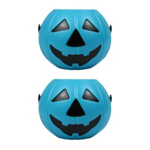 ipetboom plastic pumpkin halloween pumpkin bucket, 2pcs trick or treat pumpkin bucket halloween pumpkin candy bucket pumpkin candy holder with handles plastic pumpkin bucket