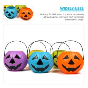 Ipetboom Plastic Pumpkin Halloween Pumpkin Bucket, 2pcs Trick or Treat Pumpkin Bucket Halloween Pumpkin Candy Bucket Pumpkin Candy Holder with Handles Plastic Pumpkin Bucket