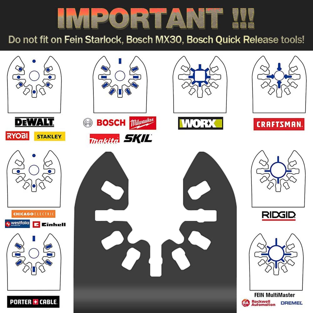 20Pcs Universal Oscillating Tool Oscillating Saw Blades,Oscillating Multitool Blades, Japanese Precision Multi Tool Blades, Fit Fein Multimaster Ryobi Dewalt Milwaukee Rockwell Oscillating Tool Blades