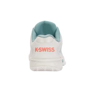 K-Swiss Women's Hypercourt Express 2 HB Tennis Shoe, Blanc De Blanc/Nile Blue/Desert Flower, 8 M