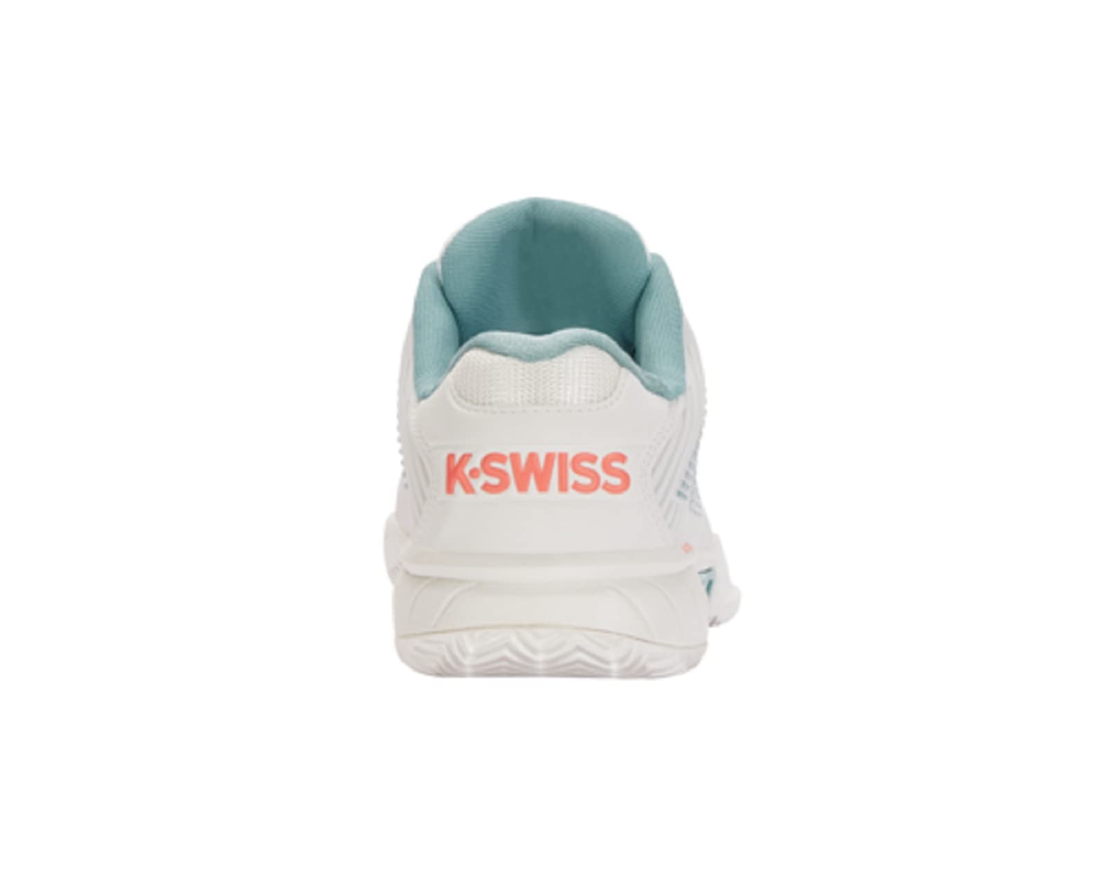 K-Swiss Women's Hypercourt Express 2 HB Tennis Shoe, Blanc De Blanc/Nile Blue/Desert Flower, 8 M