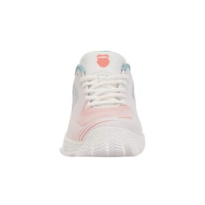 K-Swiss Women's Hypercourt Express 2 HB Tennis Shoe, Blanc De Blanc/Nile Blue/Desert Flower, 8 M