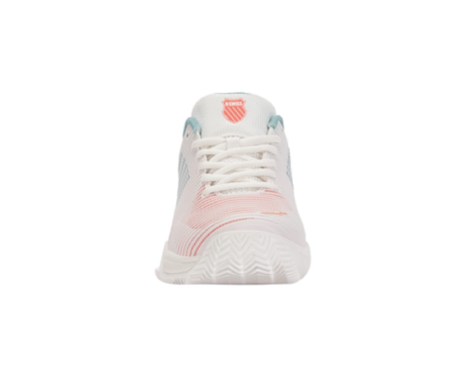 K-Swiss Women's Hypercourt Express 2 HB Tennis Shoe, Blanc De Blanc/Nile Blue/Desert Flower, 8 M