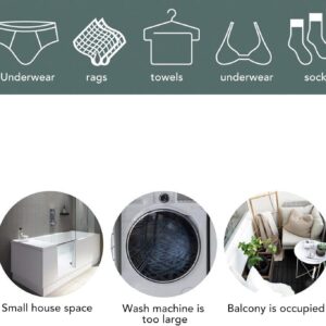 30W Portable Washing Machine for Traveling,Automatic Cycle Mini Washing Machine Foldable Design USB Powered Portable Turbo Washer for Sink Tiny House Travel RV