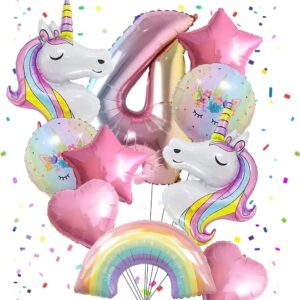 unicorn balloons unicorn birthday party decorations for girls foil balloons set macaron and rainbow balloon wedding baby shower party supplie (number 4)