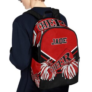 Cheer Red Black Cheerleader Backpack Laptop Bag Shoulder for Hiking Adult Birthday Holiday Gift, 11.8''(L) x 5.51''(W) x 17.72''(H)