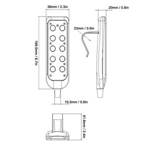 Lift Bed Remote Control, 8 Pin Button Control Hand Control Handset Remote Hook Design IP66 for Smart Home