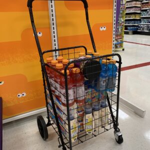 Mount Plus SF-118 Grocery Utility Shopping Cart with Dual Swivel Wheels | Easily Collapsible and Portable to Save Space and Heavy Duty | Rolls Smoothly on Streets, Store, Sidewalks and Indoors