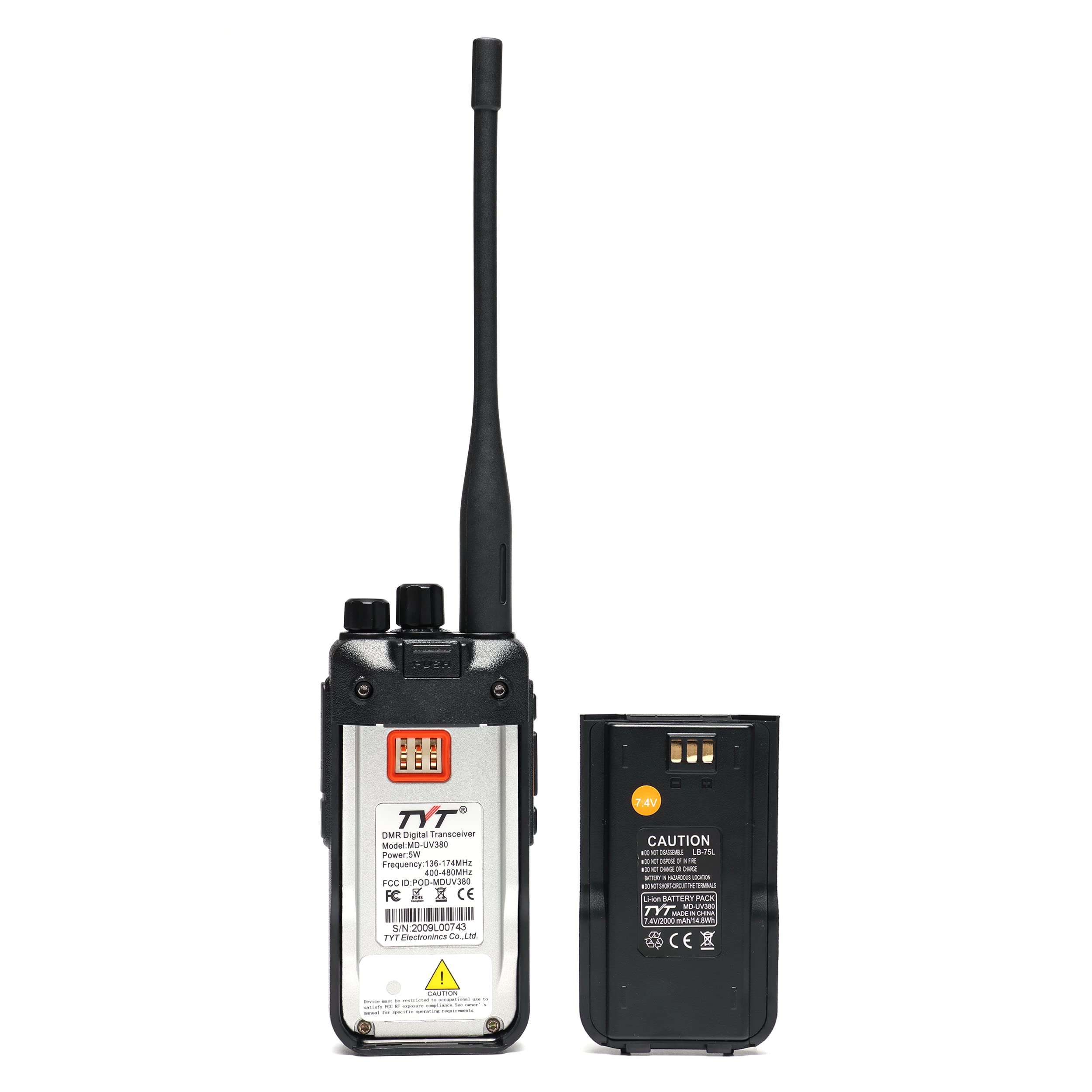 TYT MD-UV380 DMR Two-Way Radio VHF/UHF Dual Band Portable Handheld Radio