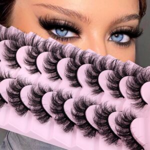 false eyelashes fluffy wispy mink lashes 16mm natural full volume pestañas cat eye lashes 9 pairs by yawamica black