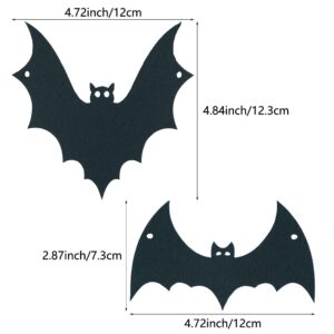 SaktopDeco 2 Pack Felt Black Bat Garland Banner Flying Bats for Fireplace Haunted House Halloween Themed Party Decorations