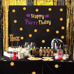 Happy Purrrthday Glitter Banner – Cat Birthday Banner and Decorations – Funny Kitten Birthday Party Supplies and Gifts