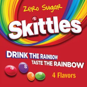 Skittles Singles To Go Variety Pack, Powdered Drink Mix, Zero Sugar, Low Calorie, Includes 4 Flavors: Green Apple, Strawberry, Grape, Orange, 1 Box (30 Single Servings)